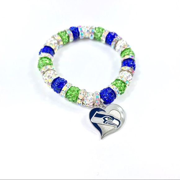Seahawks | Jewelry | Rhinestone Bling Seattle Seahawks Charm Bracelet ...